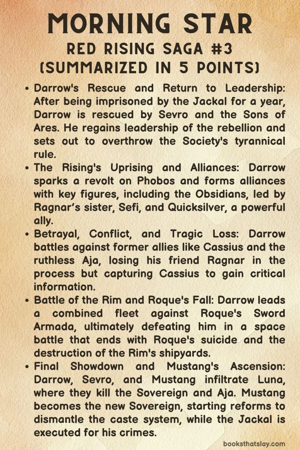 Morning Star by Pierce Brown Summary, Characters and Themes