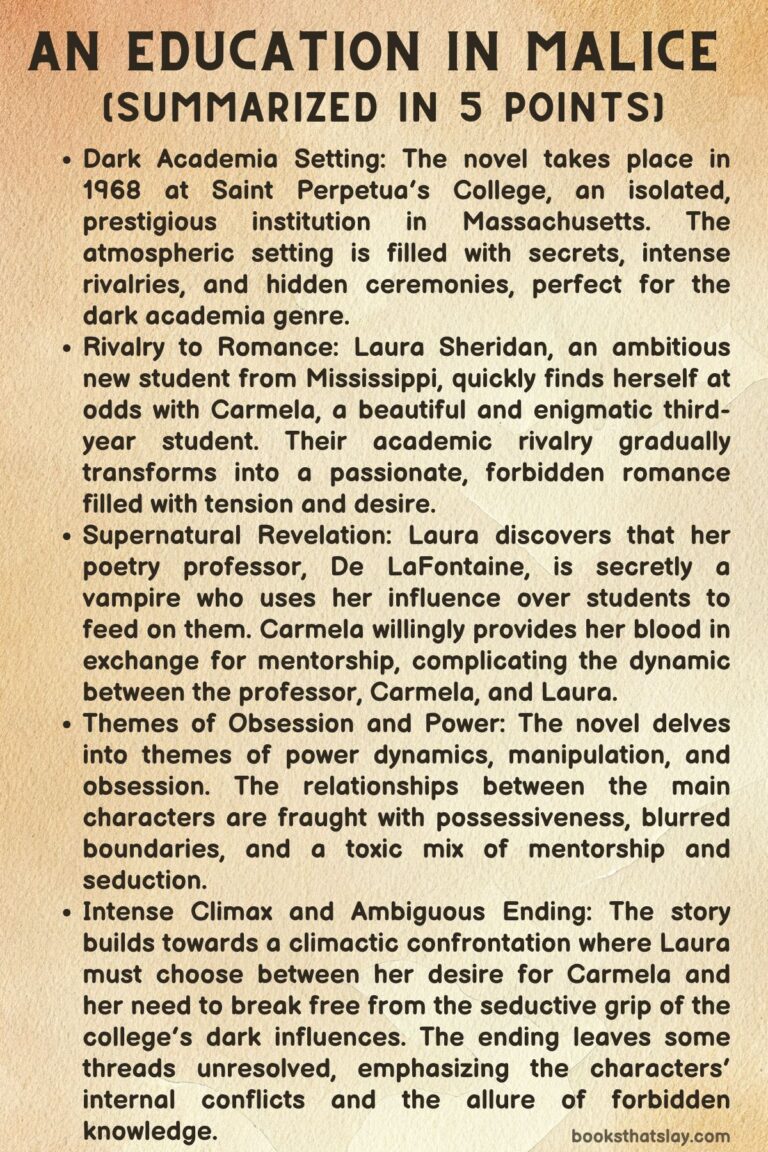 An Education in Malice Summary, Characters and Themes