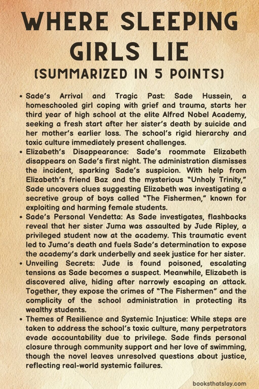 Where Sleeping Girls Lie Summary, Characters and Themes