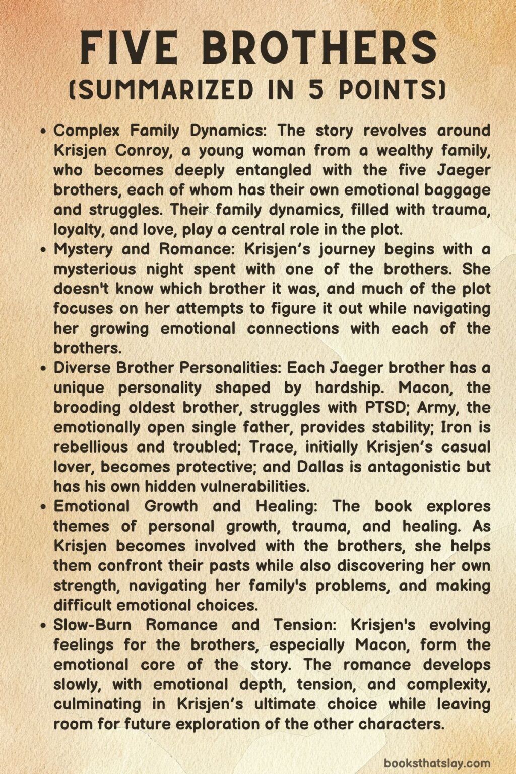 Five Brothers by Penelope Douglas Summary, Characters and Themes