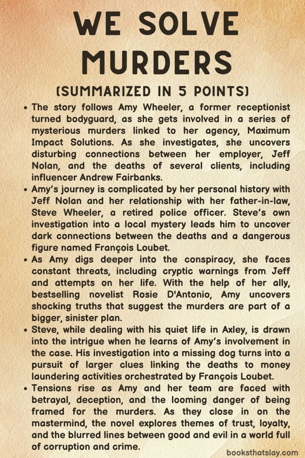 We Solve Murders Summary, Characters and Themes