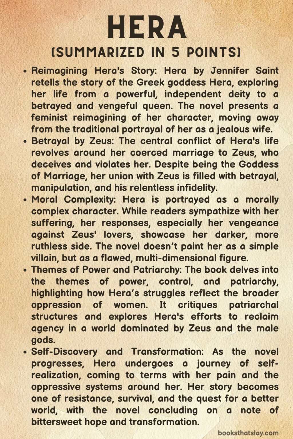 Hera by Jennifer Saint Summary, Characters and Themes