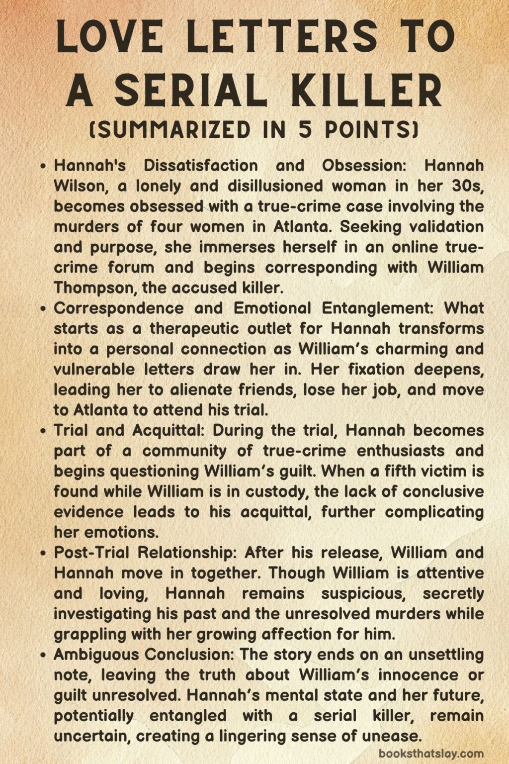 Love Letters to a Serial Killer Summary, Characters and Themes