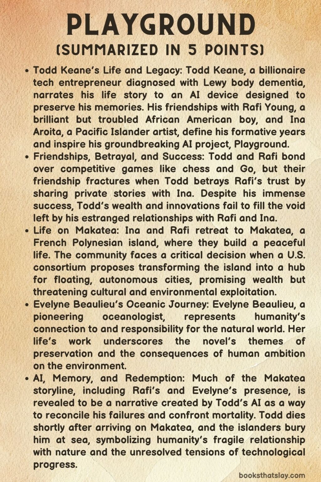 Playground by Richard Powers Summary, Characters and Themes