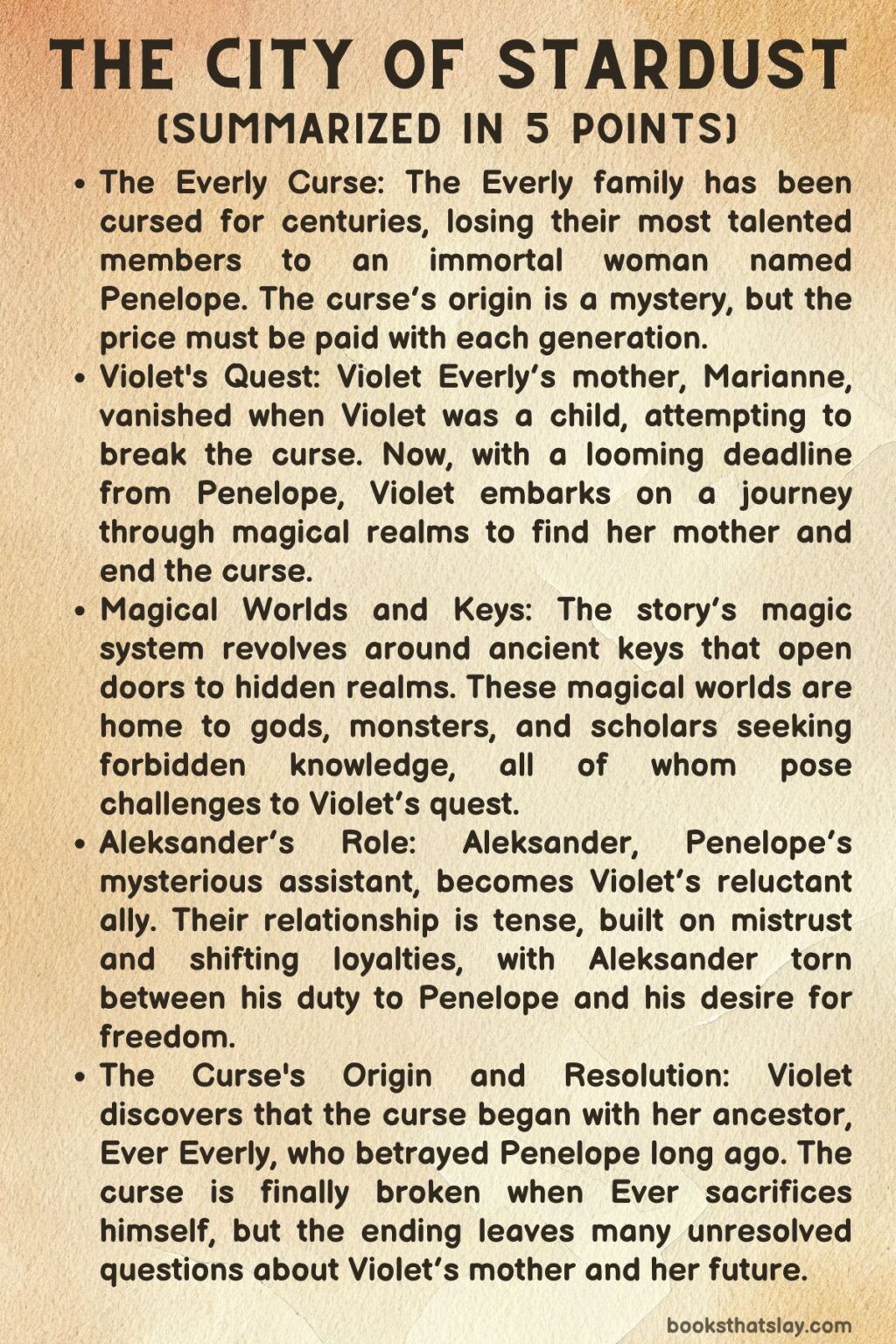 The City of Stardust Summary, Analysis and Themes