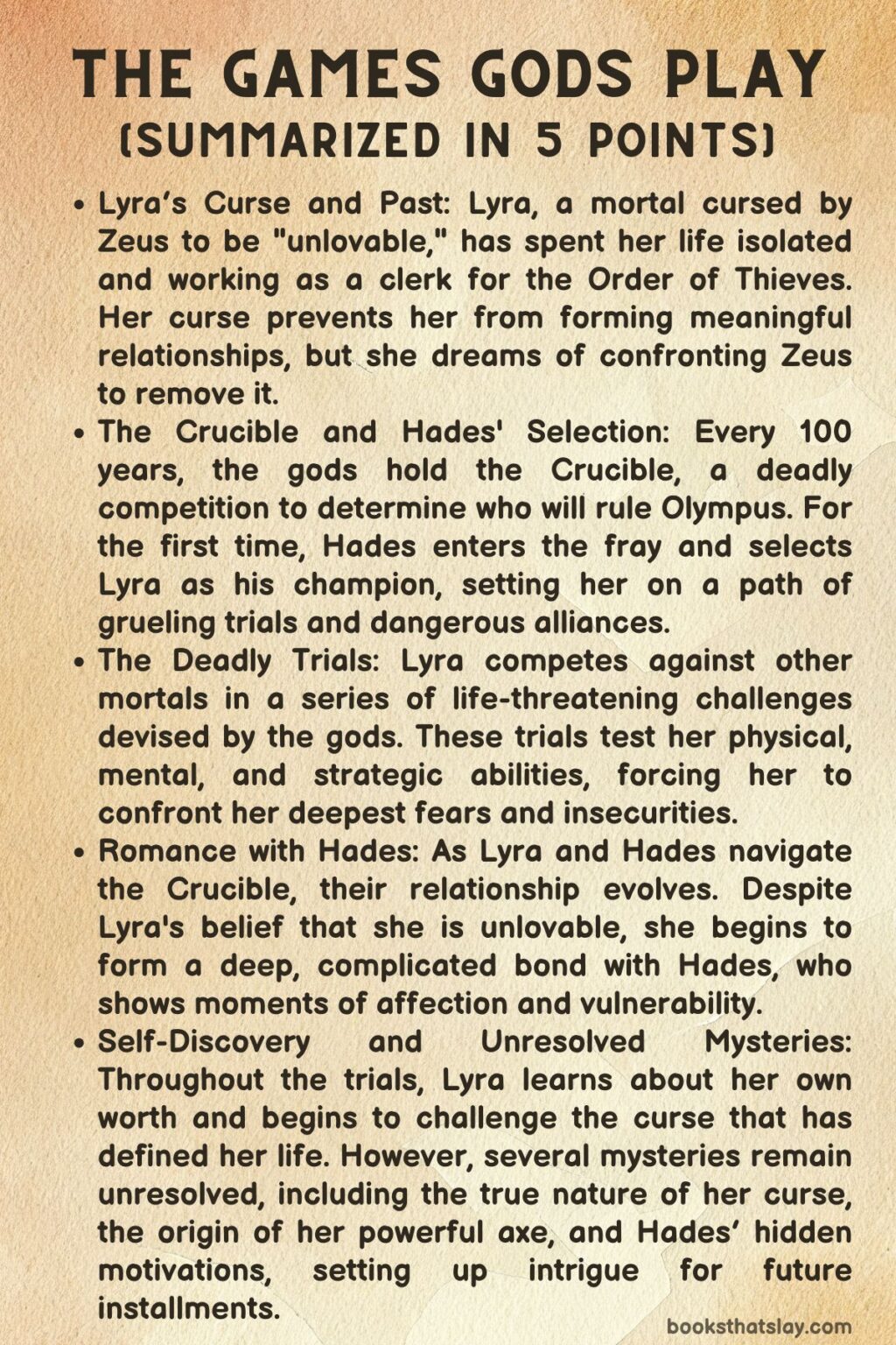 The Games Gods Play Summary, Characters and Themes | Abigail Owen