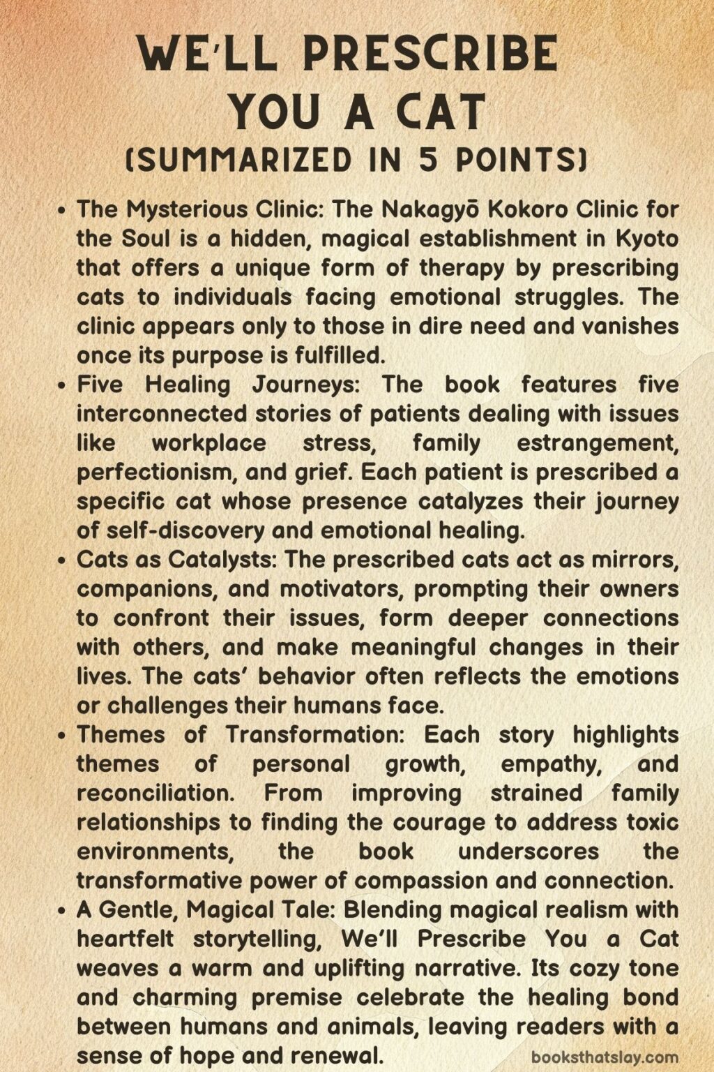 We’ll Prescribe You a Cat Summary, Characters and Themes