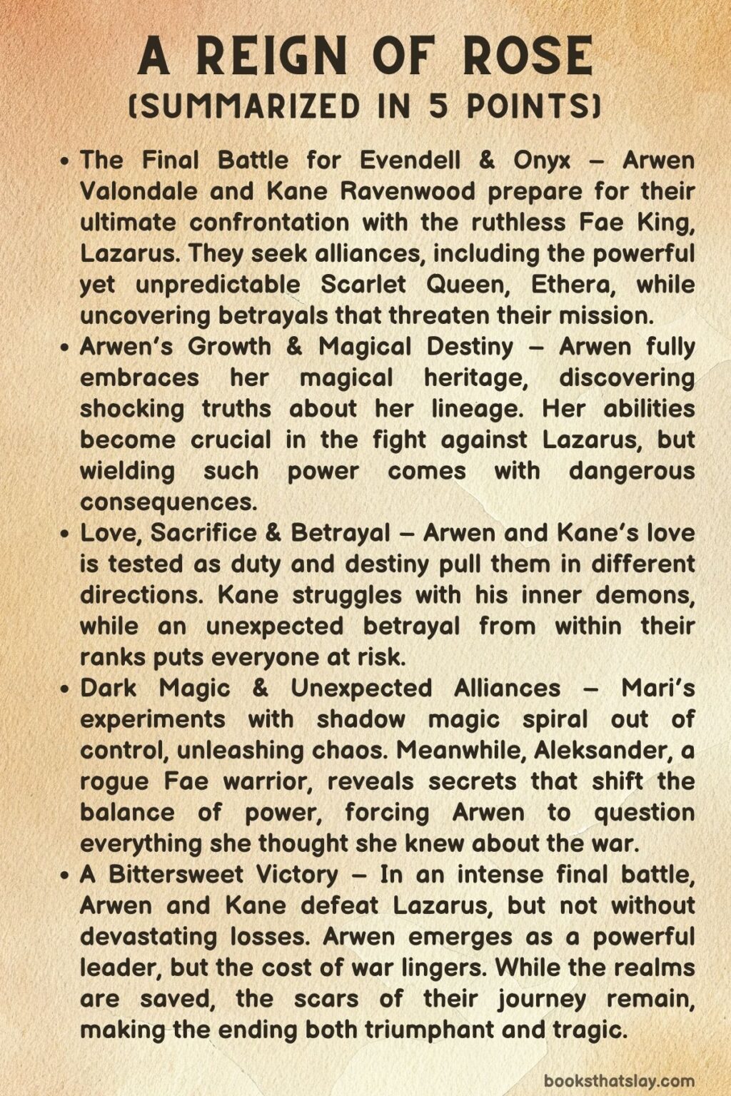 A Reign of Rose Summary, Characters and Themes