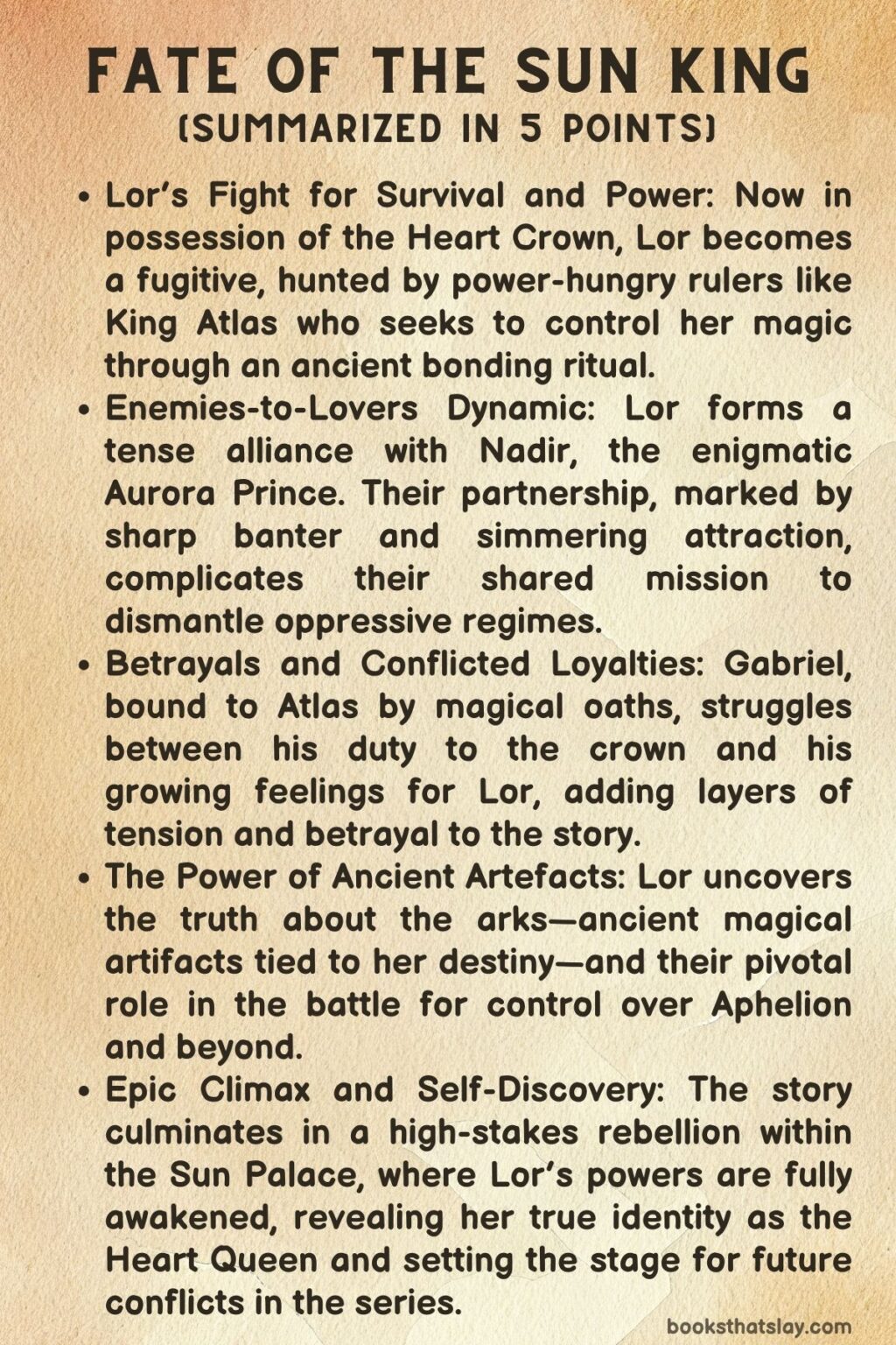 Fate of the Sun King Summary, Characters and Themes