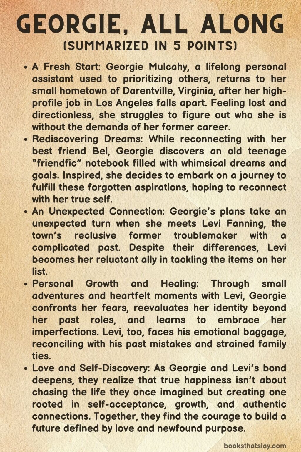 Georgie, All Along Summary, Characters and Themes