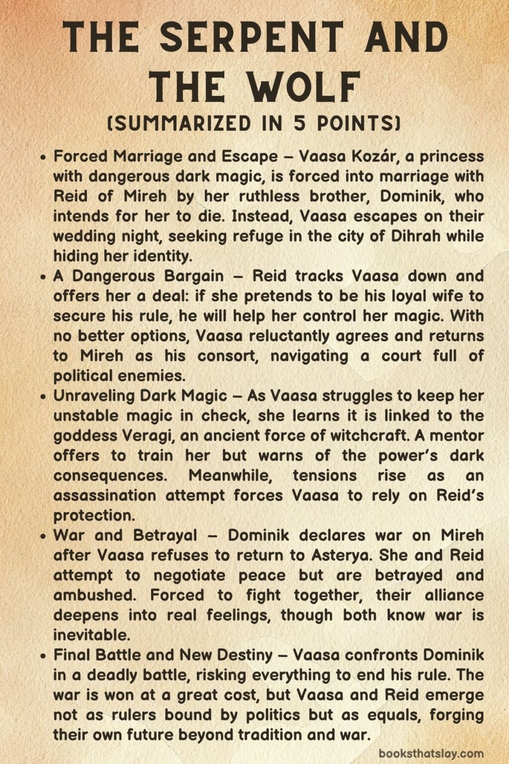 The Serpent and the Wolf Summary, Characters and Themes