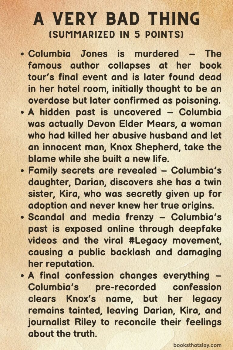 A Very Bad Thing Summary, Characters and Themes