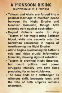 A Monsoon Rising Summary, Characters and Themes