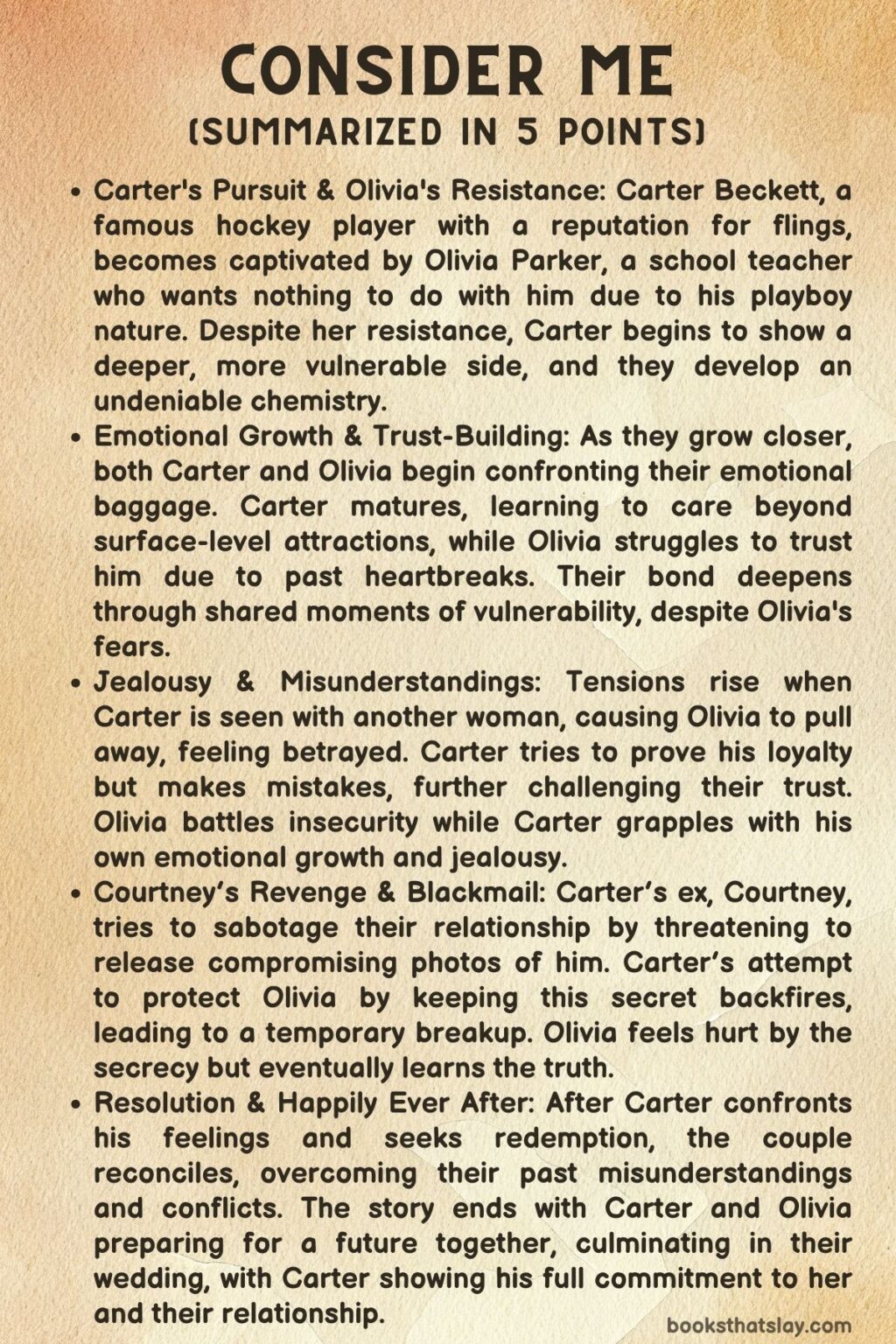 Consider Me by Becka Mack Summary, Characters and Themes