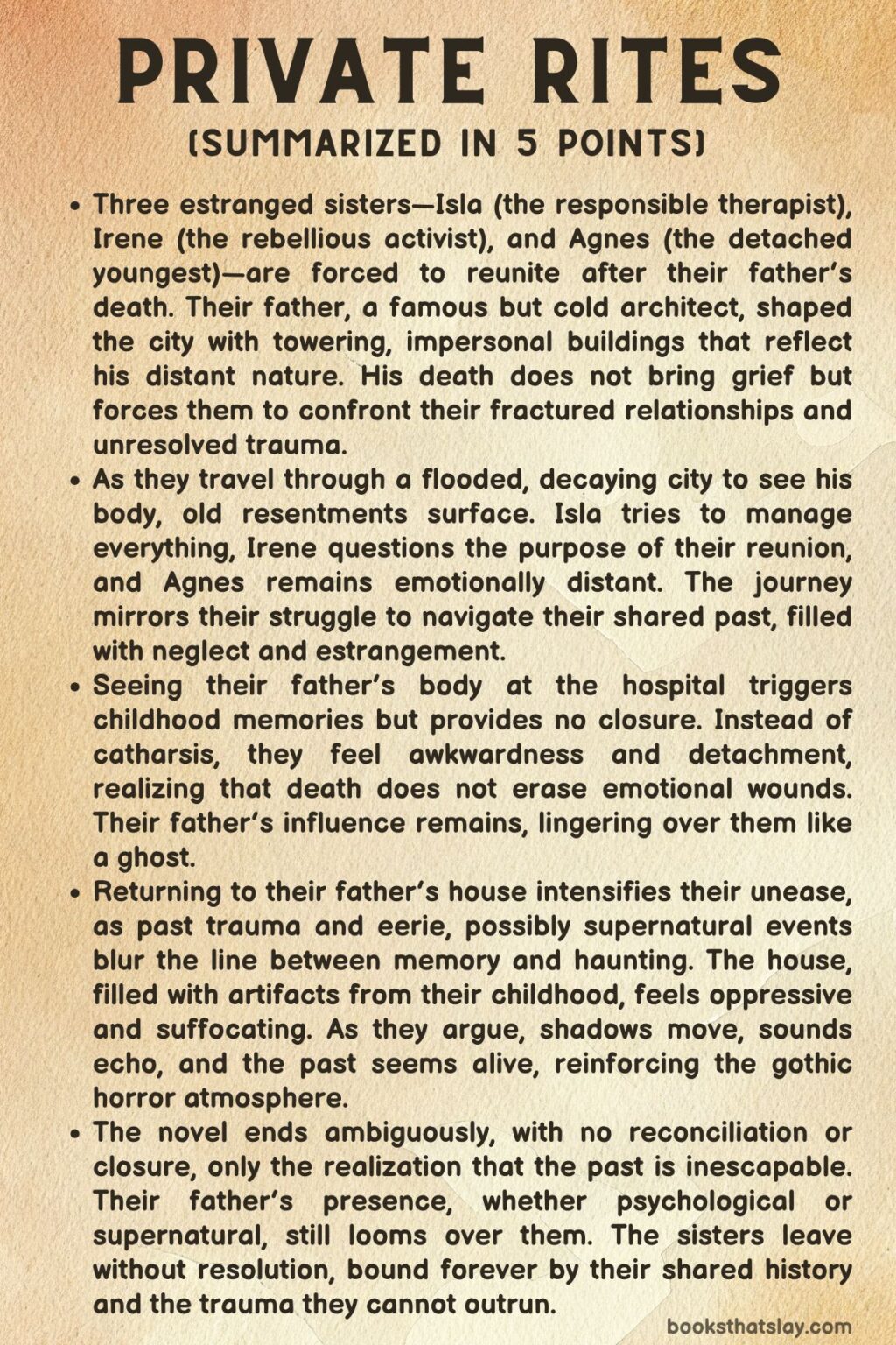 Private Rites by Julia Armfield Summary, Characters and Themes