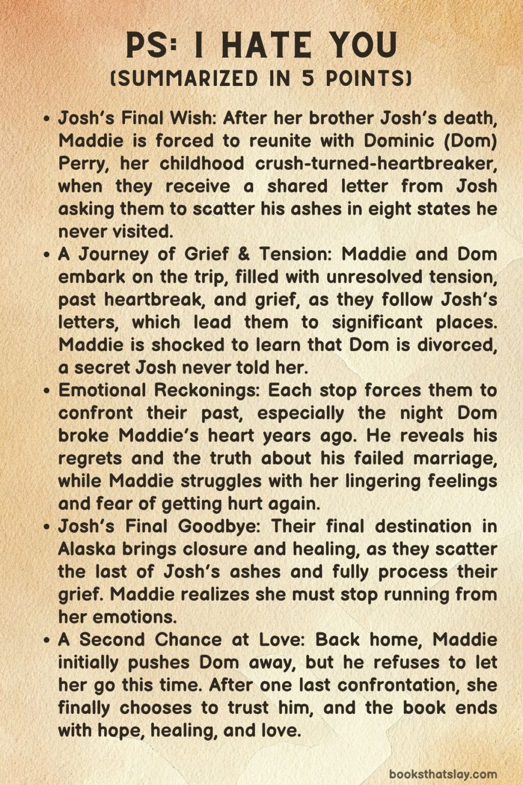 PS: I Hate You Summary, Characters and Themes