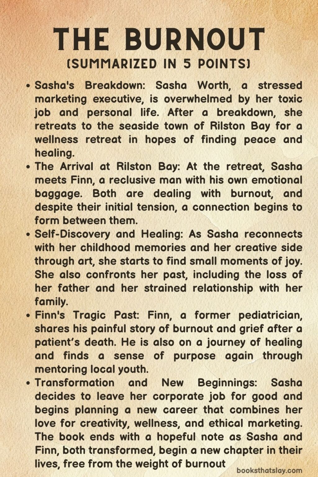 The Burnout Summary, Characters and Themes | Sophie Kinsella