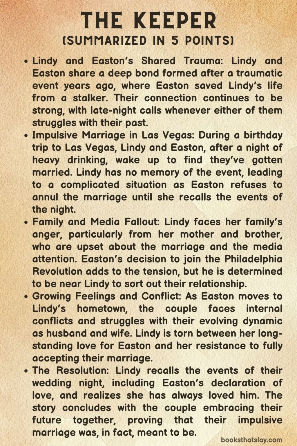 The Keeper by Bella Matthews Summary, Characters and Themes