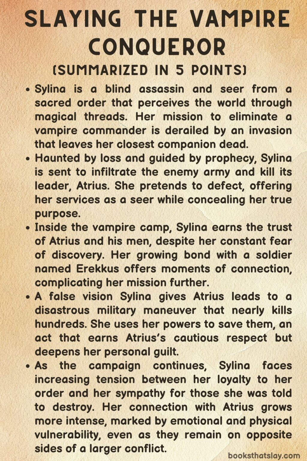 Slaying the Vampire Conqueror Summary, Characters and Themes