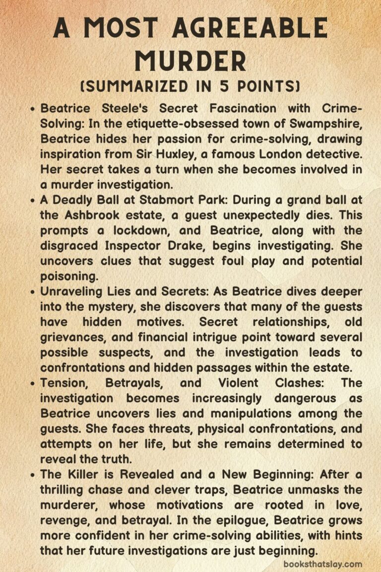 A Most Agreeable Murder Summary, Characters and Themes