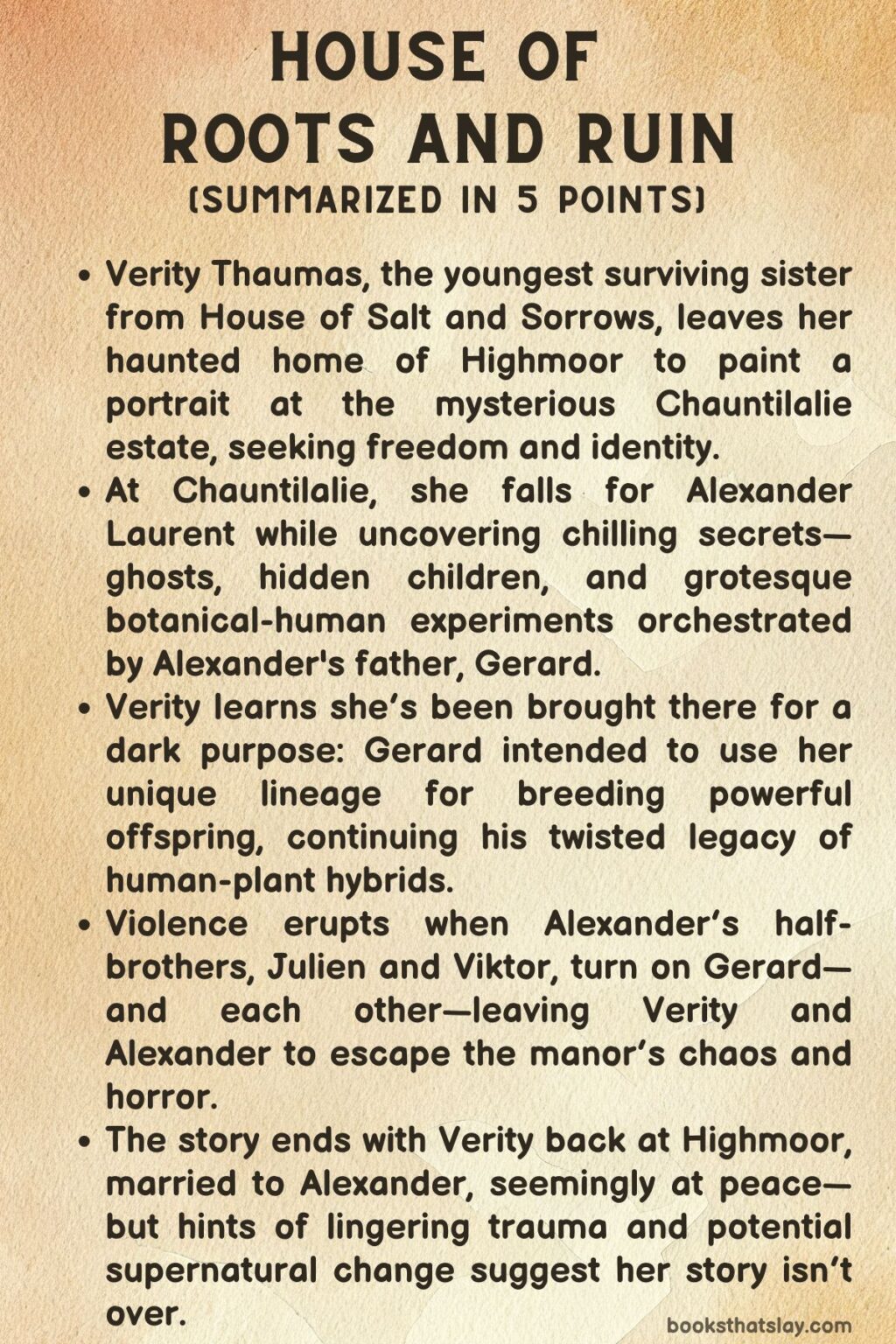 House of Roots and Ruin Summary, Characters and Themes