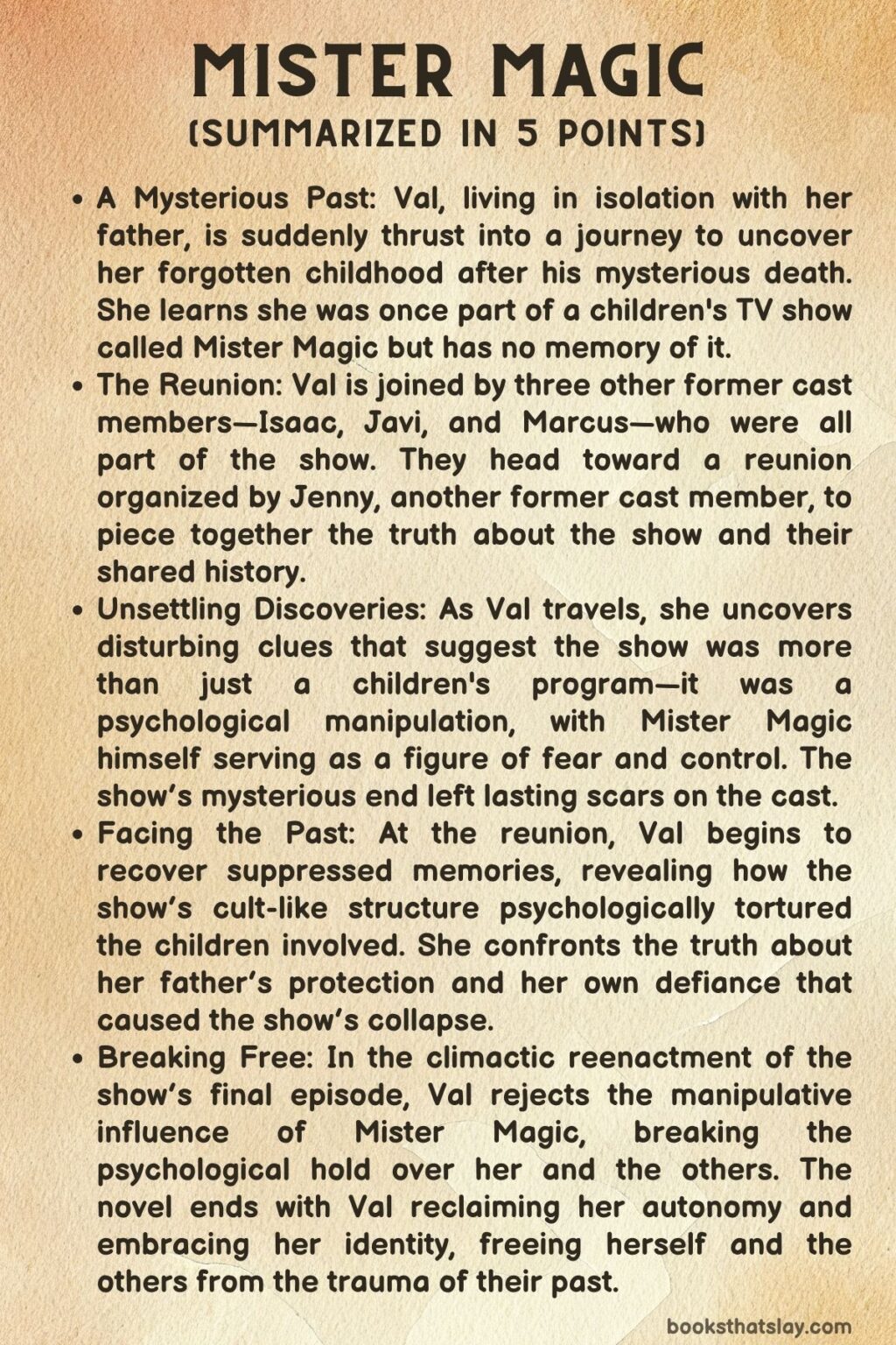 Mister Magic Summary, Characters and Themes