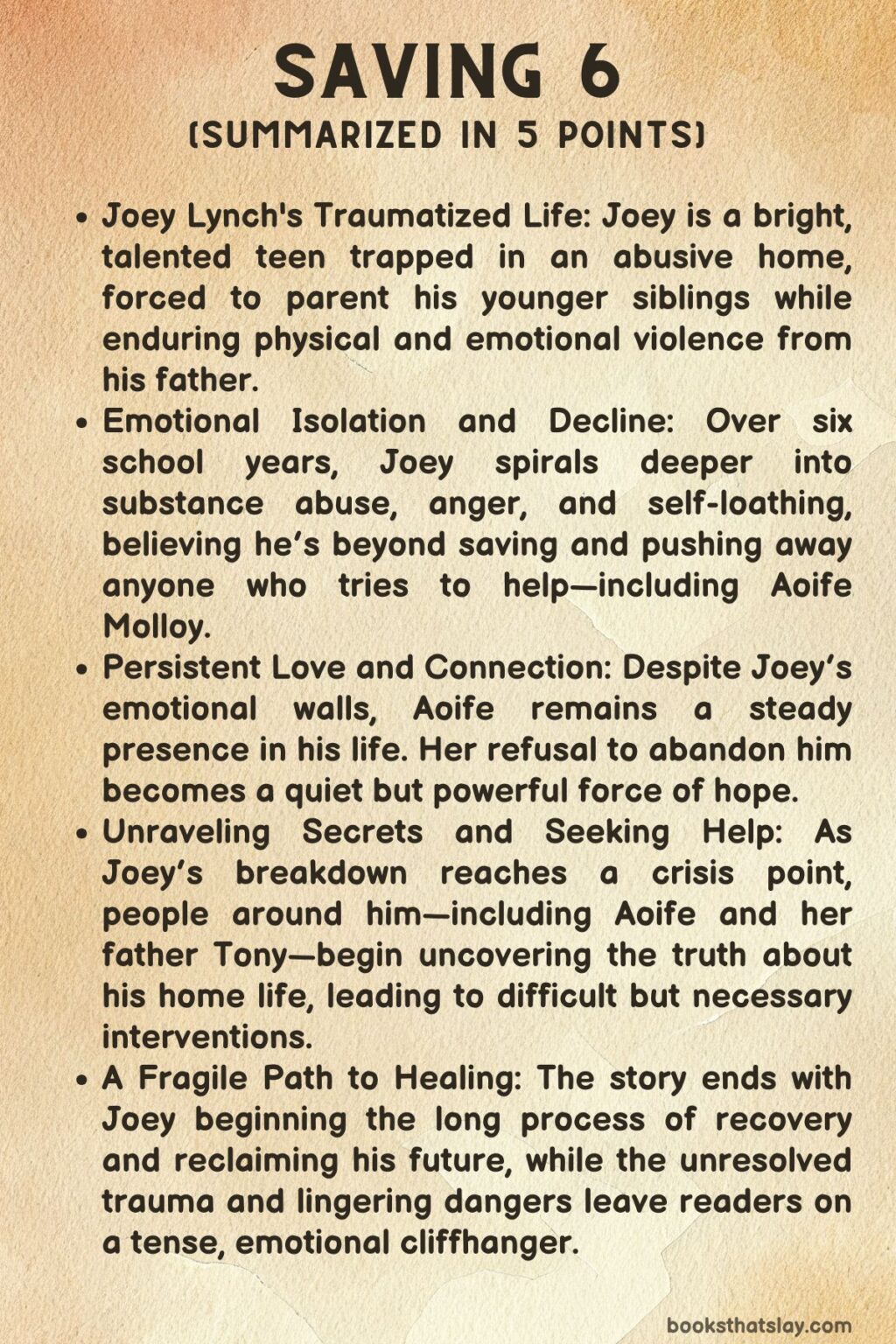 Saving 6 by Chloe Walsh Summary, Characters and Themes