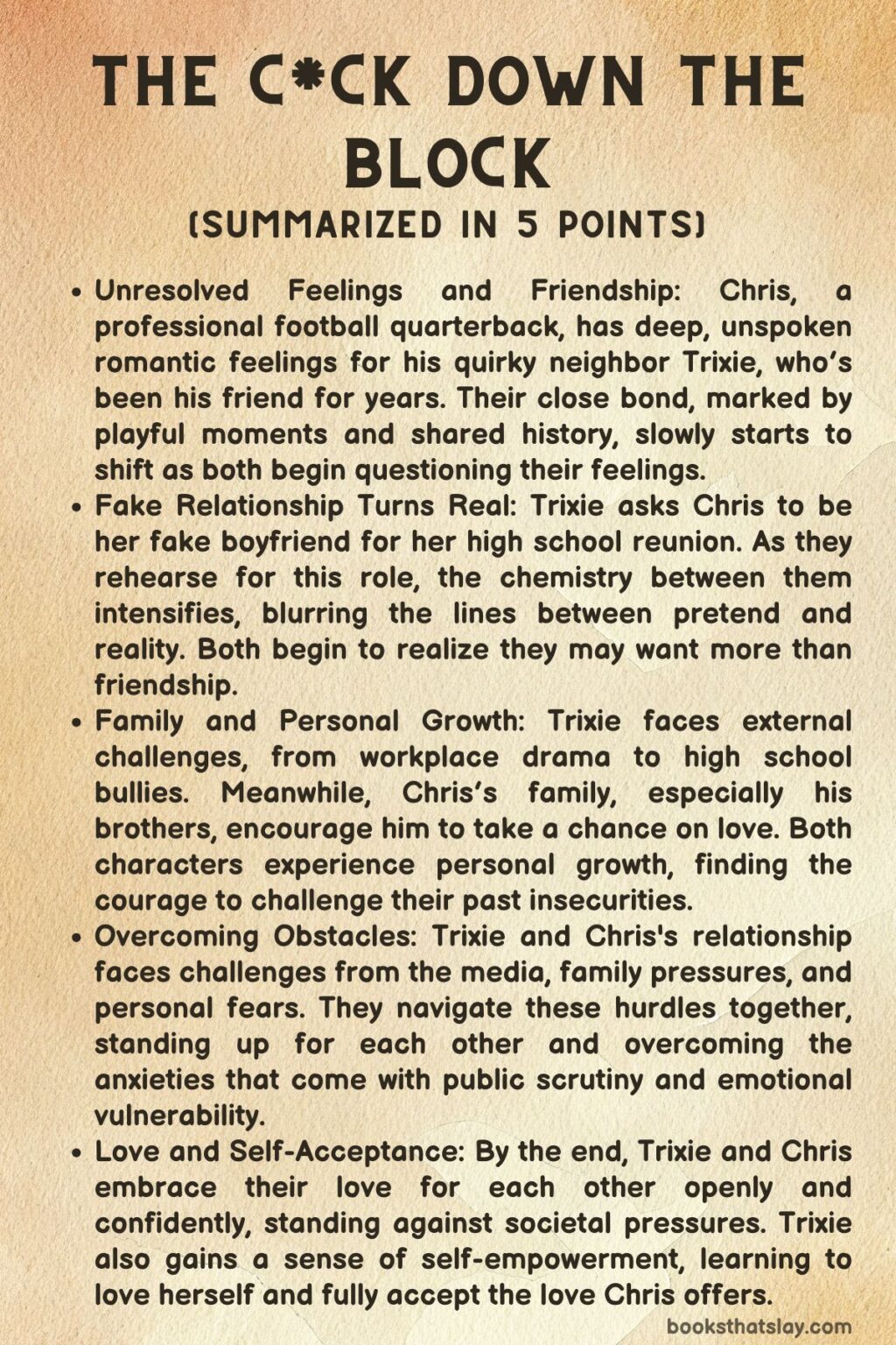 The C*ck Down the Block Summary, Characters and Themes