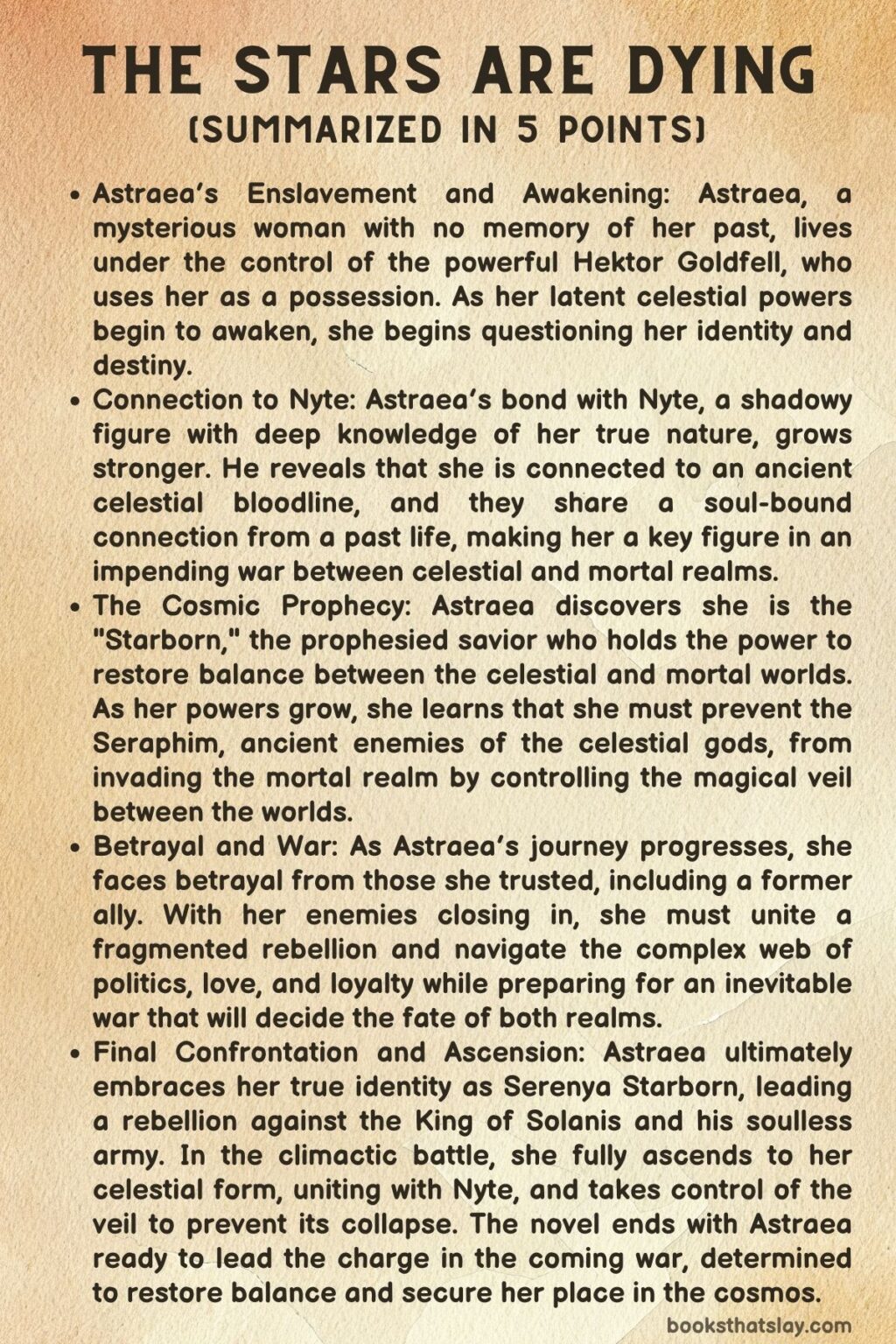 The Stars are Dying Summary, Characters and Themes