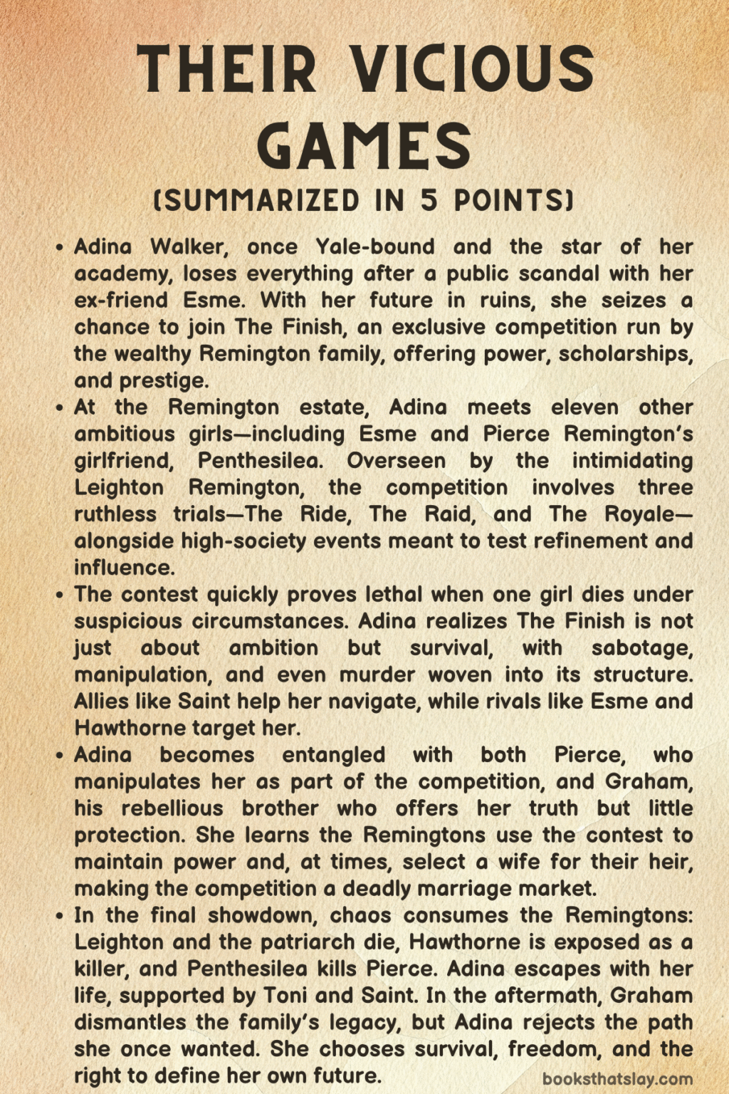 Their Vicious Games Summary, Characters and Themes