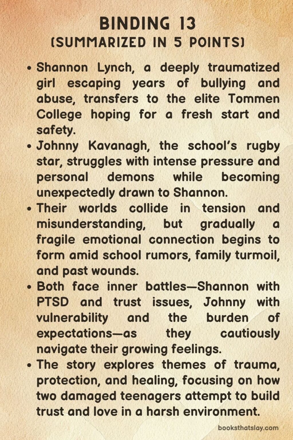 Binding 13 Summary, Characters and Themes