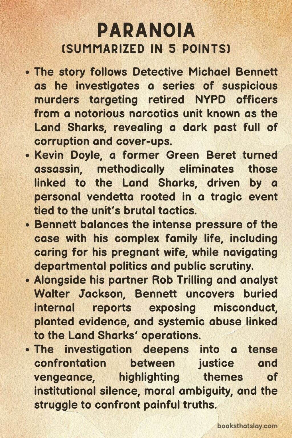 Paranoia by James Patterson Summary, Characters and Themes