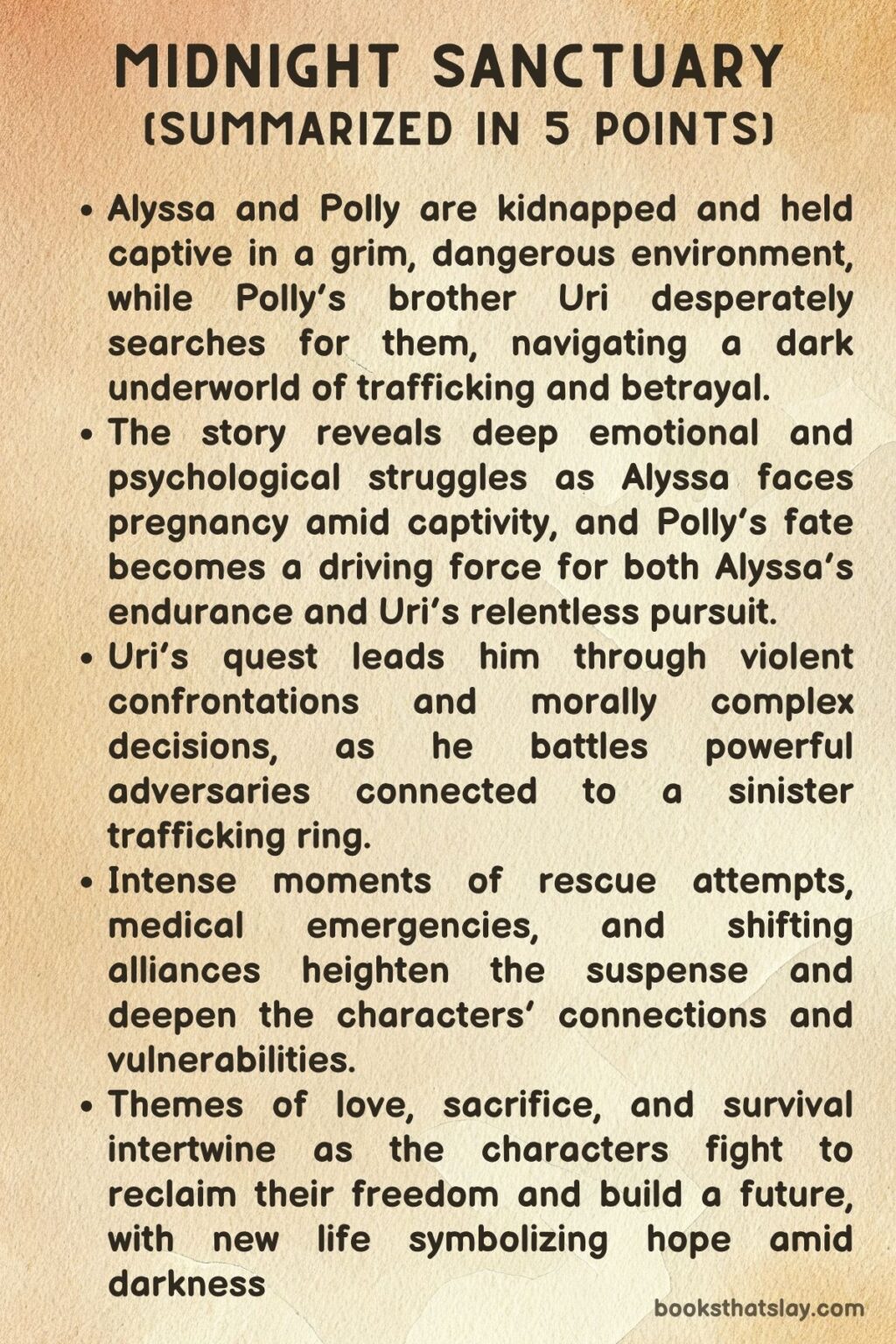 Midnight Sanctuary Summary, Characters and Themes