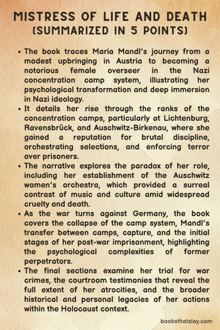 Mistress of Life and Death Summary, Characters and Themes