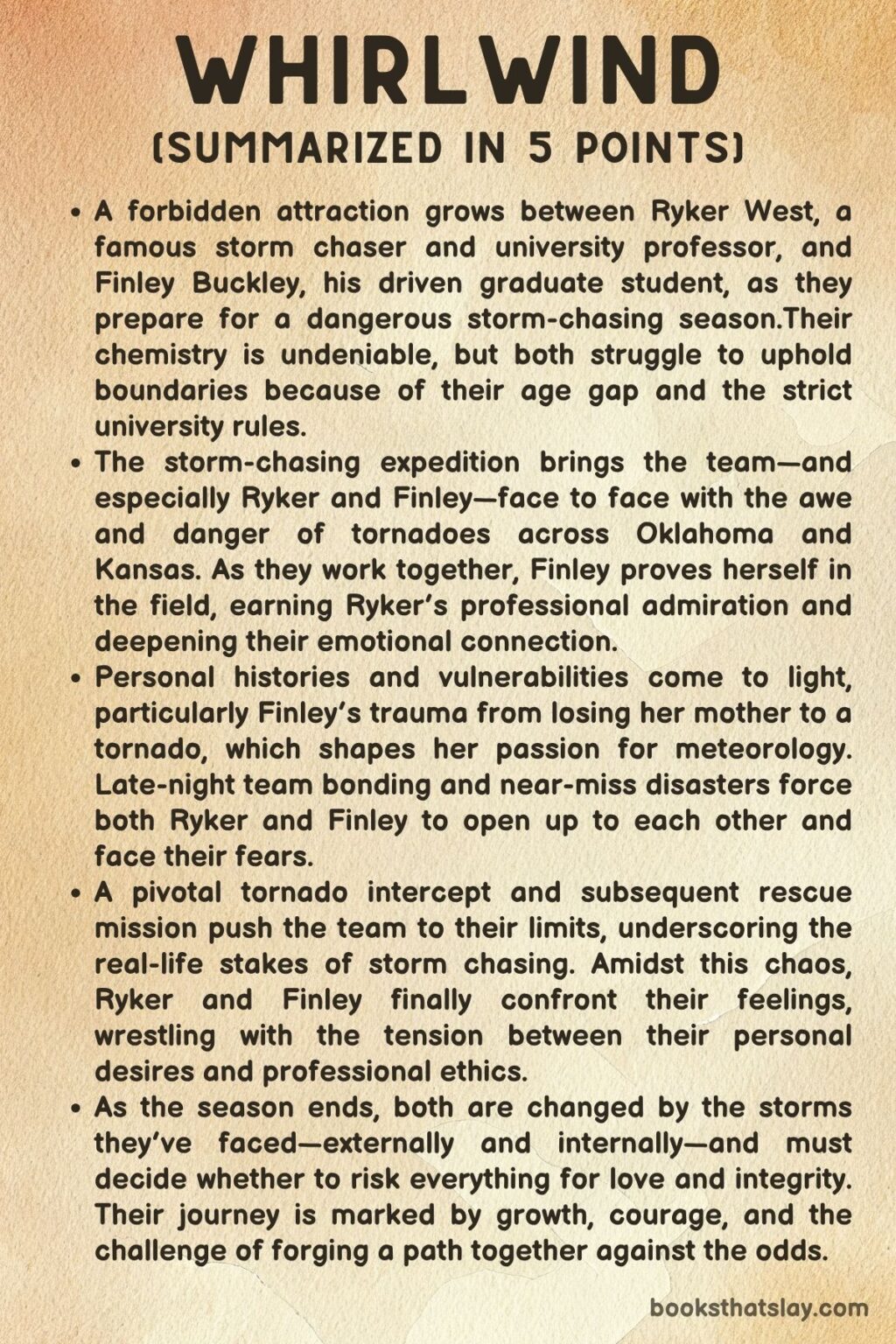 Whirlwind by Kayla Grosse Summary, Characters and Themes