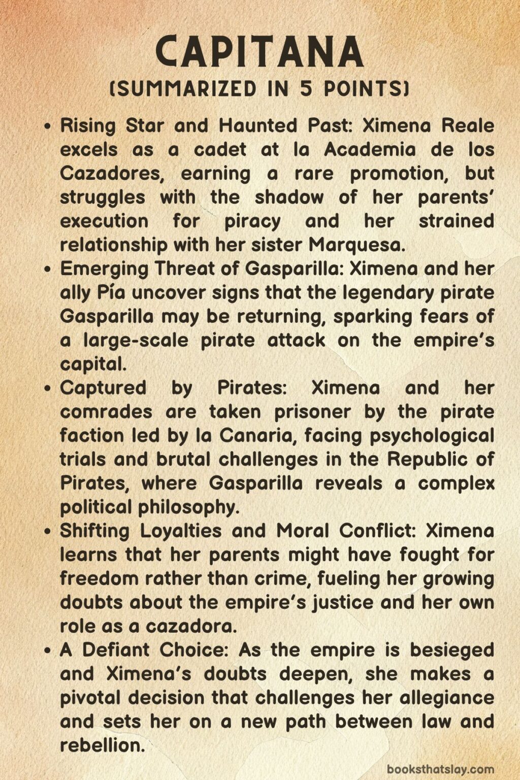 Capitana Summary, Characters and Themes