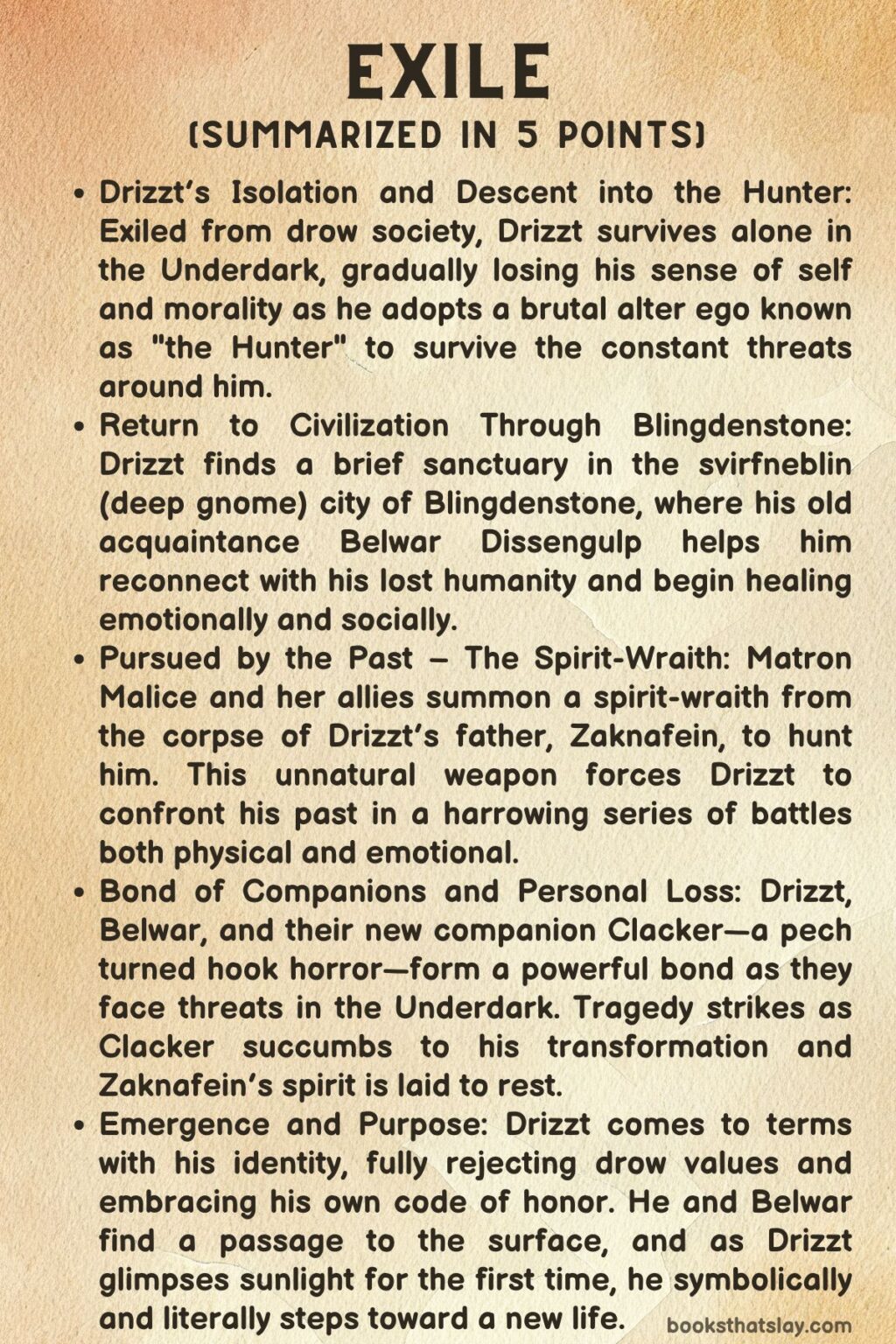 Exile by R.A. Salvatore Summary, Characters and Themes