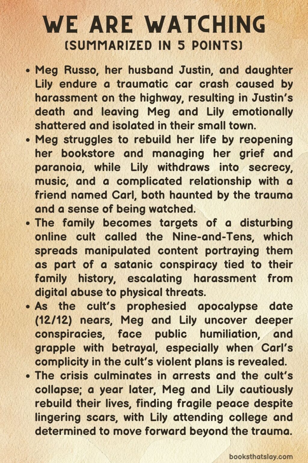 We Are Watching Summary, Characters and Themes