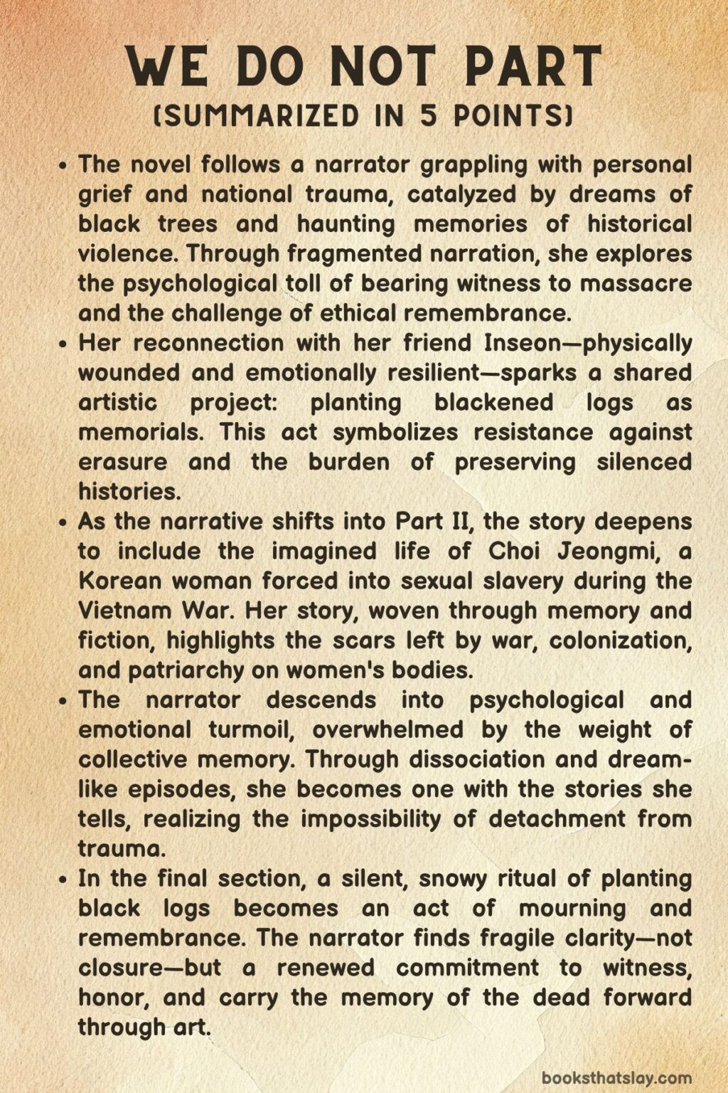 We Do Not Part Summary, Characters and Themes