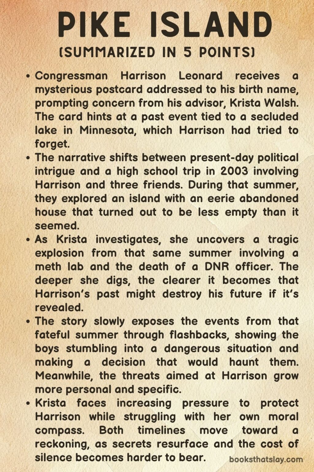 Pike Island by Tony Wirt Summary, Characters and Themes