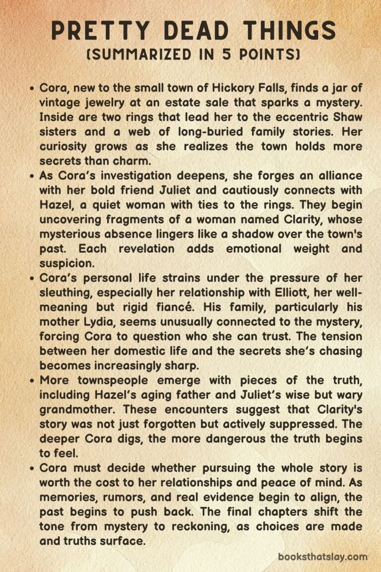 Pretty Dead Things Summary, Characters and Themes