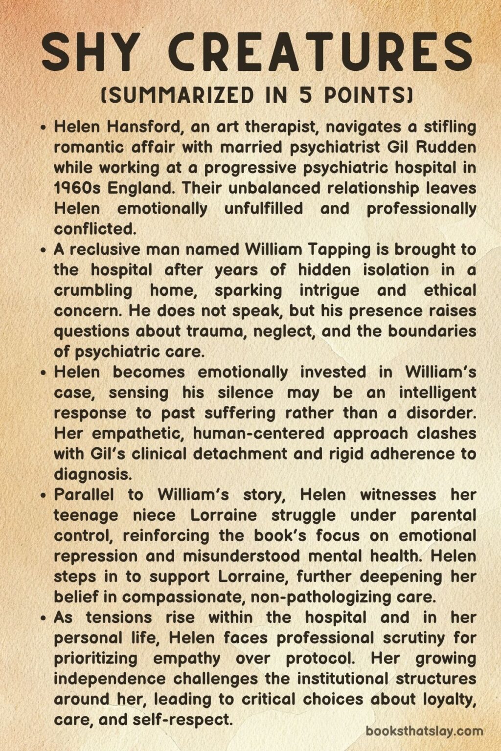 Shy Creatures Summary, Characters and Themes