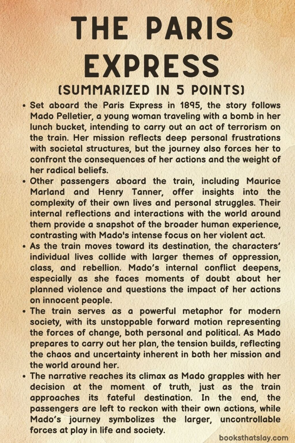 The Paris Express Summary, Characters and Themes