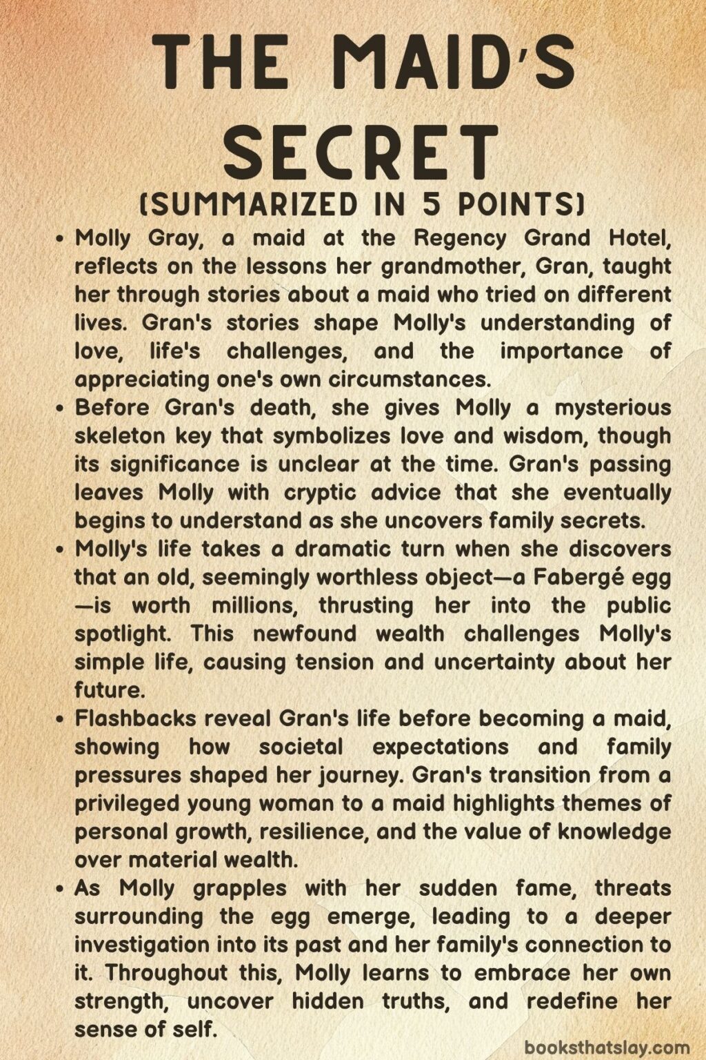 The Maid's Secret Summary, Characters and Themes