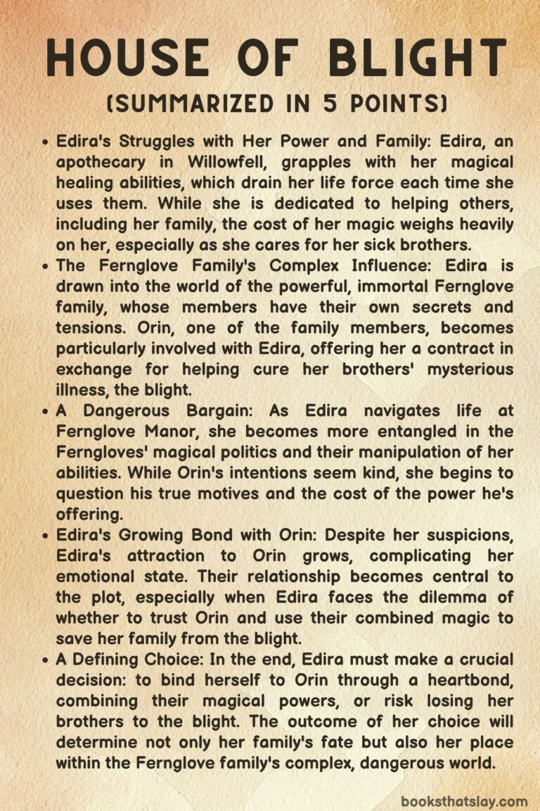 House of Blight Summary, Characters and themes