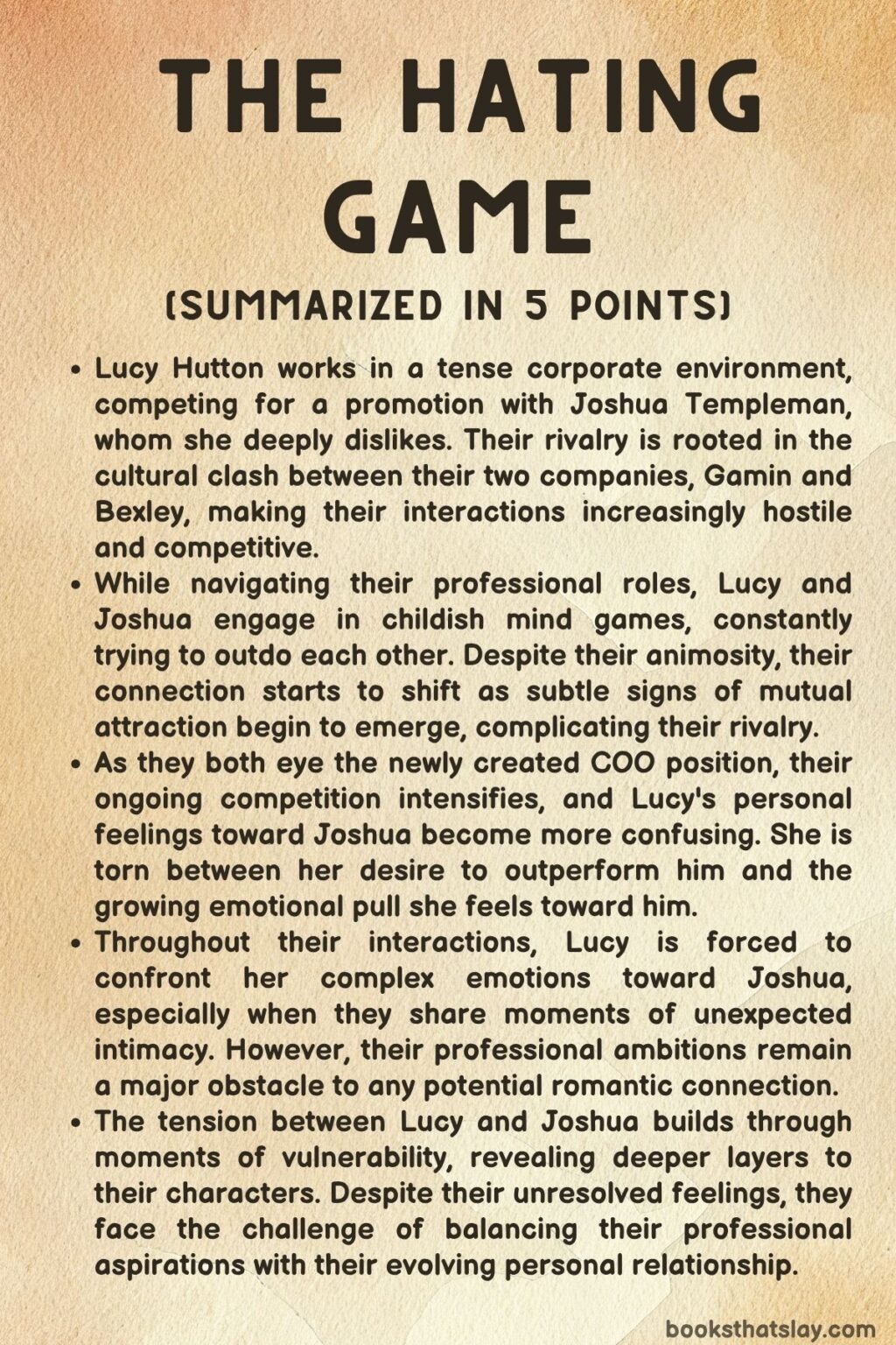The Hating Game Summary, Characters and Themes