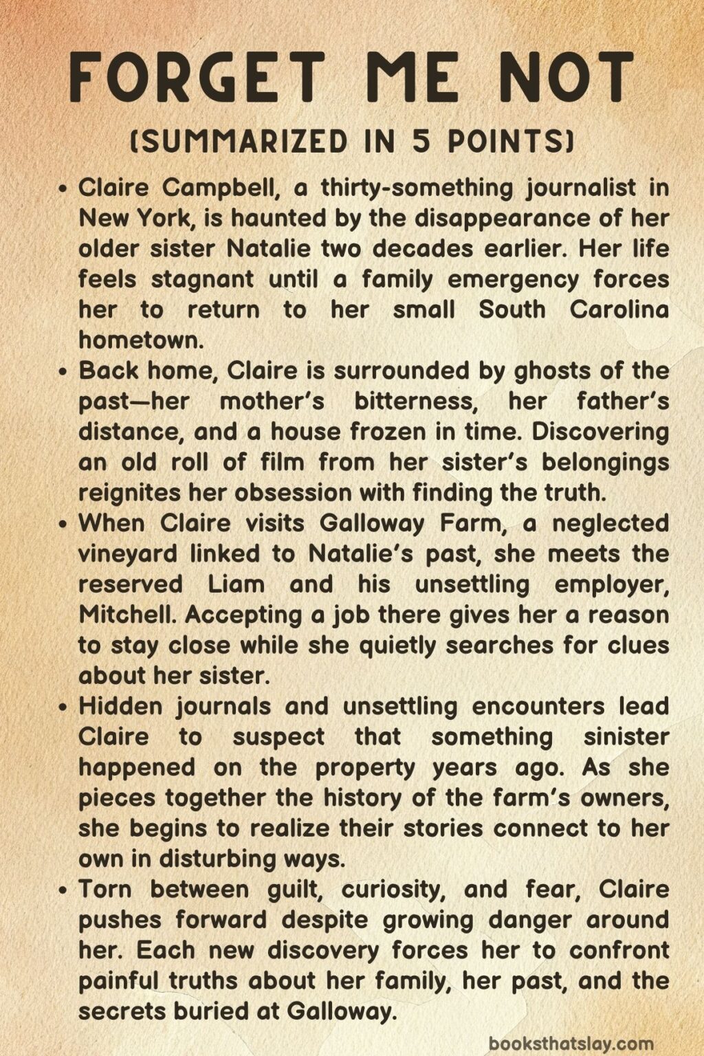 Forget Me Not by Stacy Willingham Summary, Characters and Themes