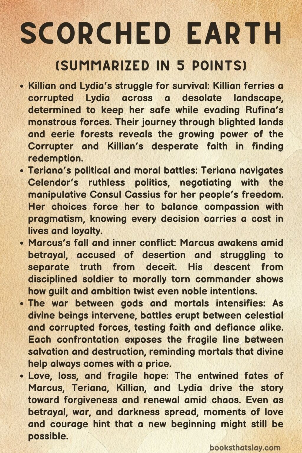 Scorched Earth Summary, Characters and Themes | Danielle L. Jensen