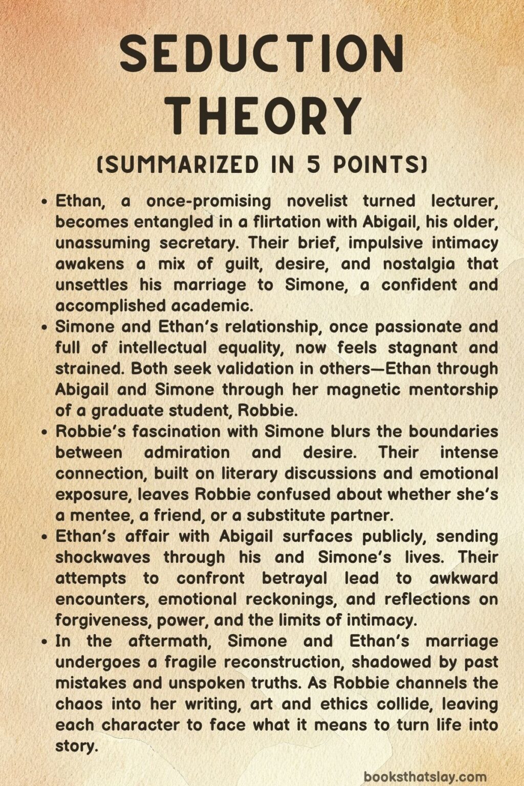 Seduction Theory Summary, Characters and Themes | Emily Adrian