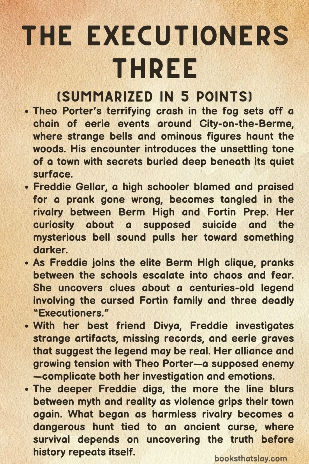The Executioners Three Summary, Characters and Themes